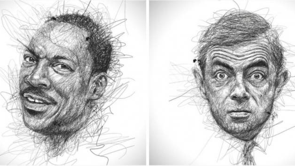 This man draws celebrities and the tip of his pencil never leaves the ...