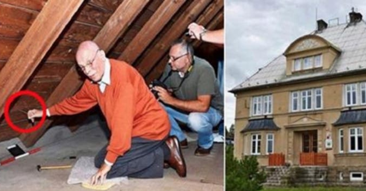 Going back to his childhood home, he pulls on a string in the attic ...