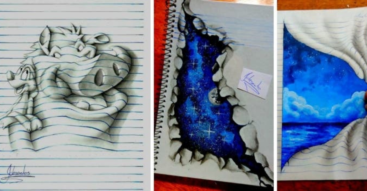 This artist is only 16, yet he masters 3D drawings with impressive ease...