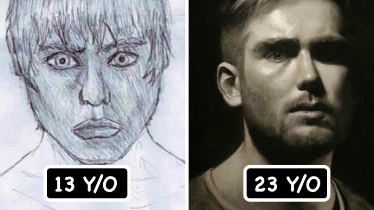 15 before/after drawings proving that practice makes perfect