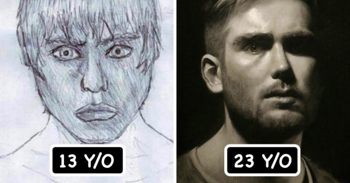15 before/after drawings proving that practice makes perfect