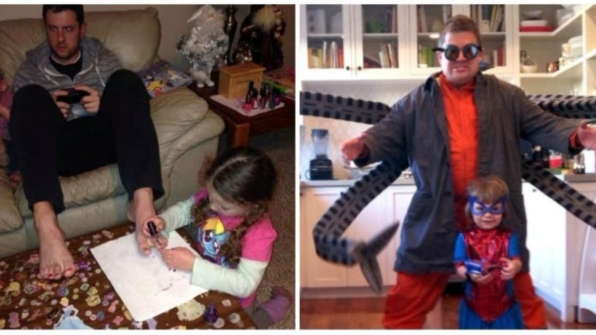 16 photos that show how dads take care of their babies