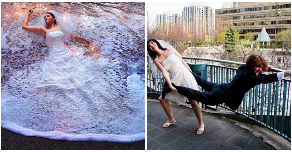 16 couples who immortalized their wedding with hilarious photos