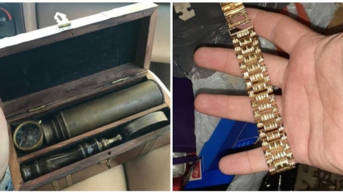 20 photos of valuable objects recovered from dumpsters